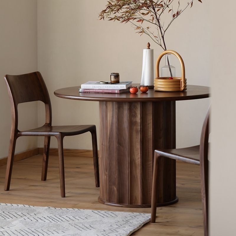Nordic round Solid Wood Dining Table Artistic Style Light Luxury Home ...