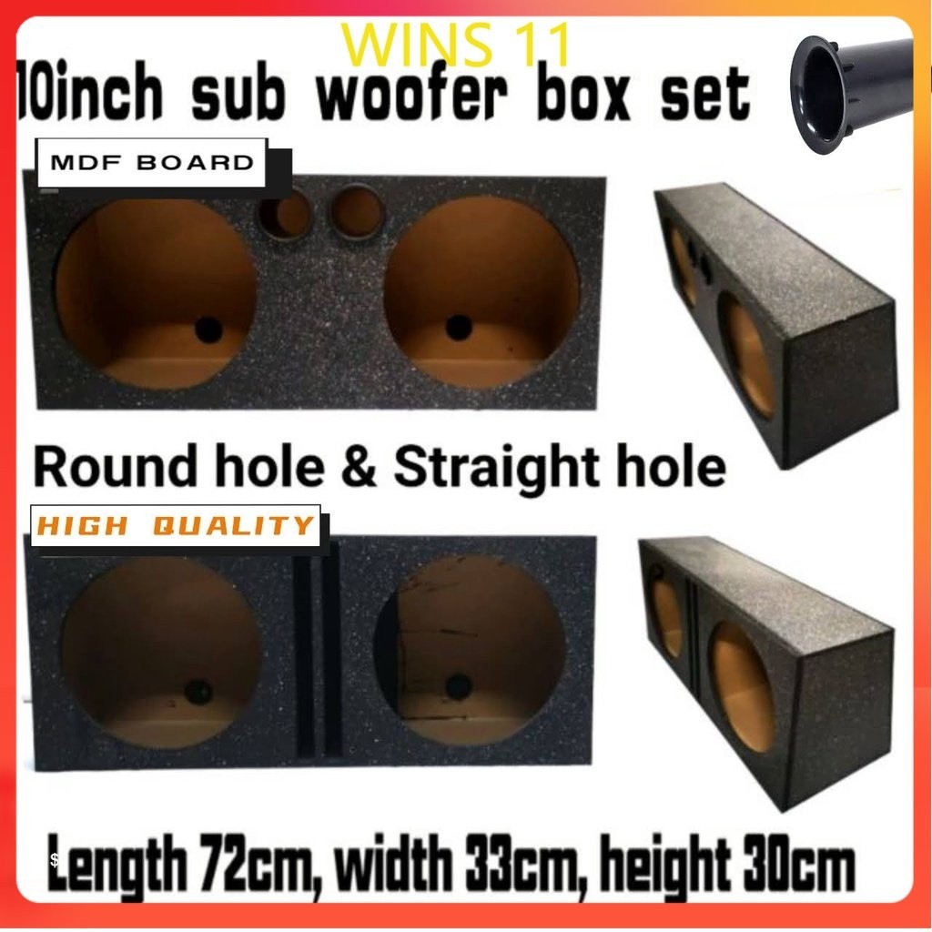 WINS11 BABA 10 inch sub woofer box set round hole & Straight hole MDF ...