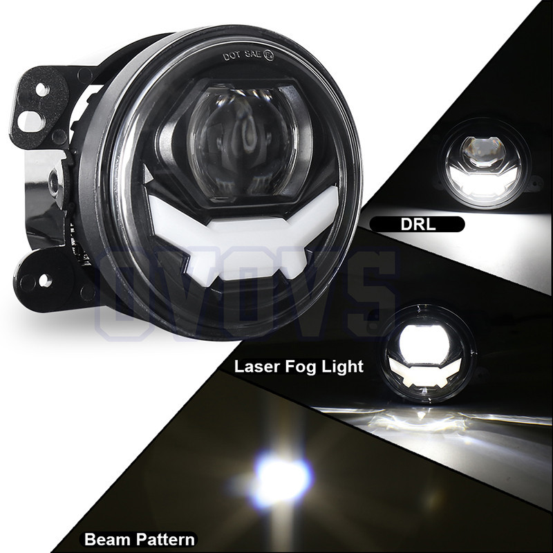 OVOVS Unique Design Fog Lamp With White DRL 4 Inch Led Laser Fog Light ...