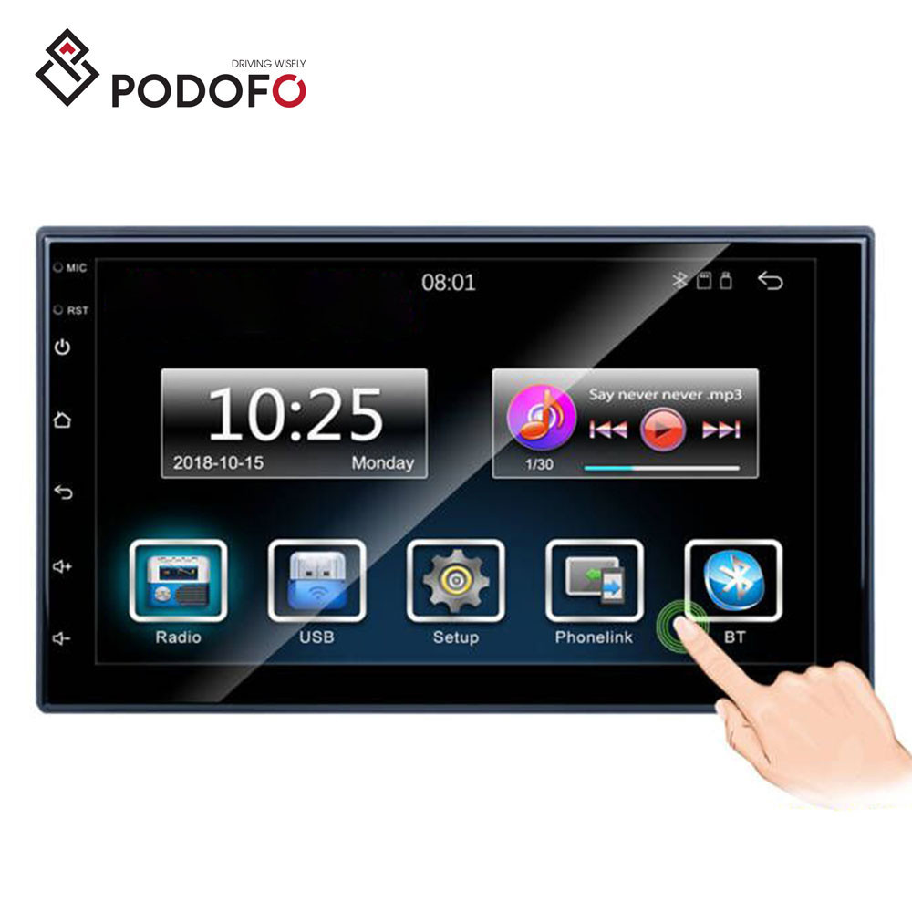 Podofo 2 Din Car Radio Carplay Autoradio Car Stereo 7'' HD 2.5D Touch Screen Autoestereo BT USB ...