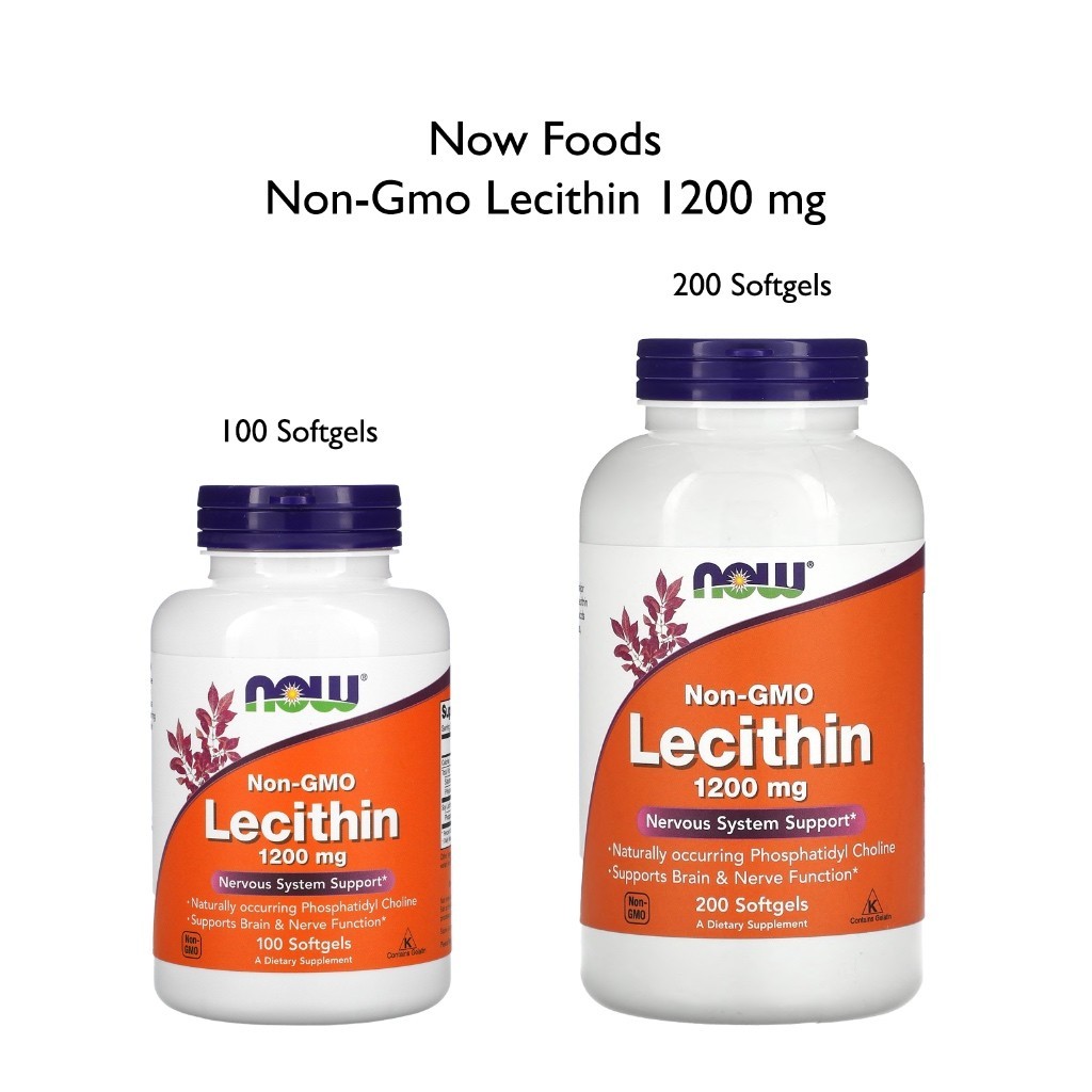 READY STOCK Now Foods, Lecithin, 1200 mg, 100 / 200 Softgels | Shopee Malaysia