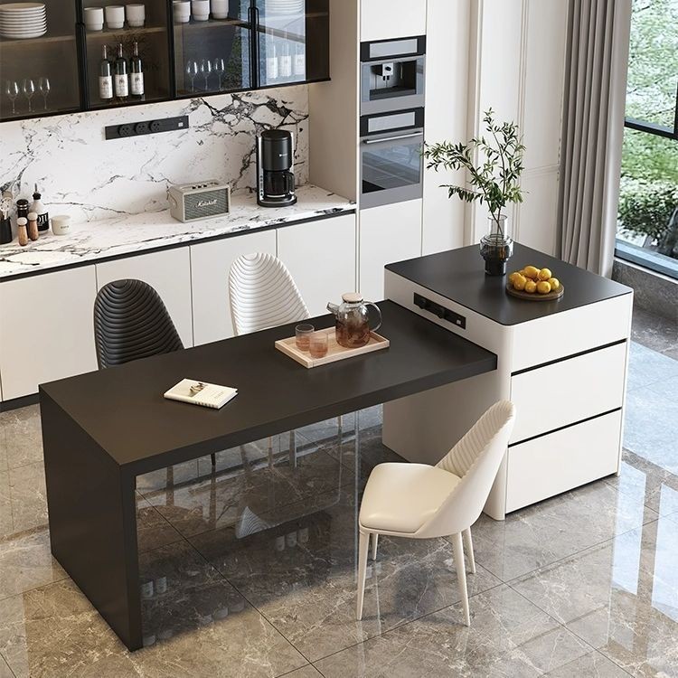 ST-⛵Simple Stone Plate Kitchen Island Dining Table Integrated ...