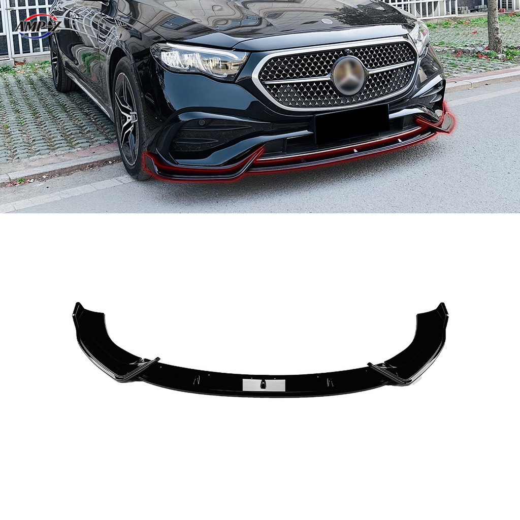 Glossy Black W214 Front Bumper Lip for Mercedes-Benz E Class 2024+ E260 E300 AMG Front Splitter ...