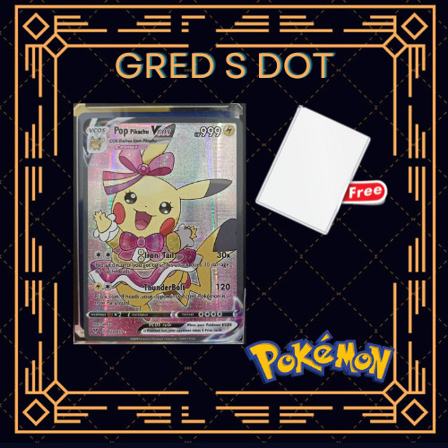 CUSTOM Pop pikachu art vcos Gred S dot tcg ptcg free top loader ...