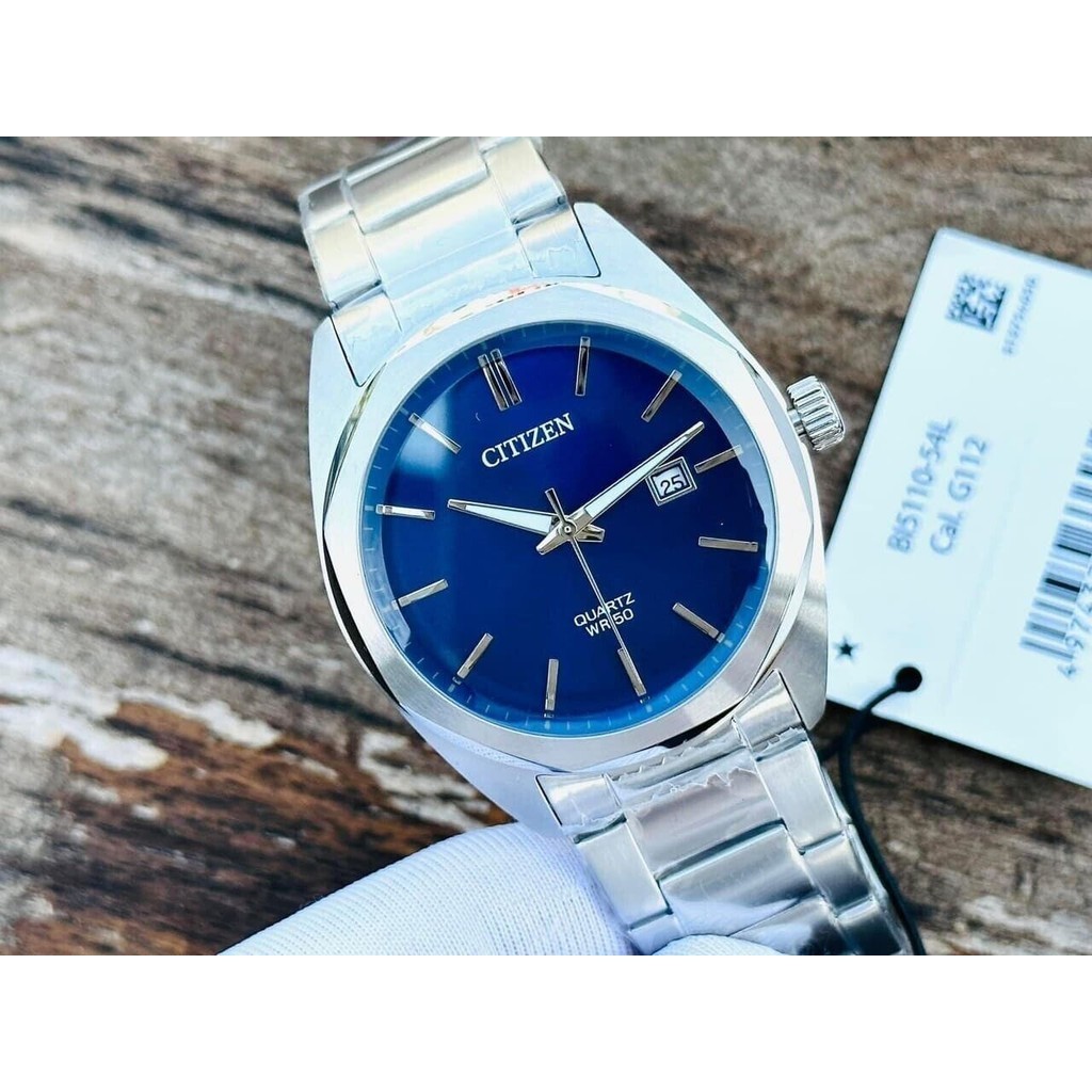 Citizen BI5110-54L Blue Analog Stainless Steel Quartz Date Men's Casual ...