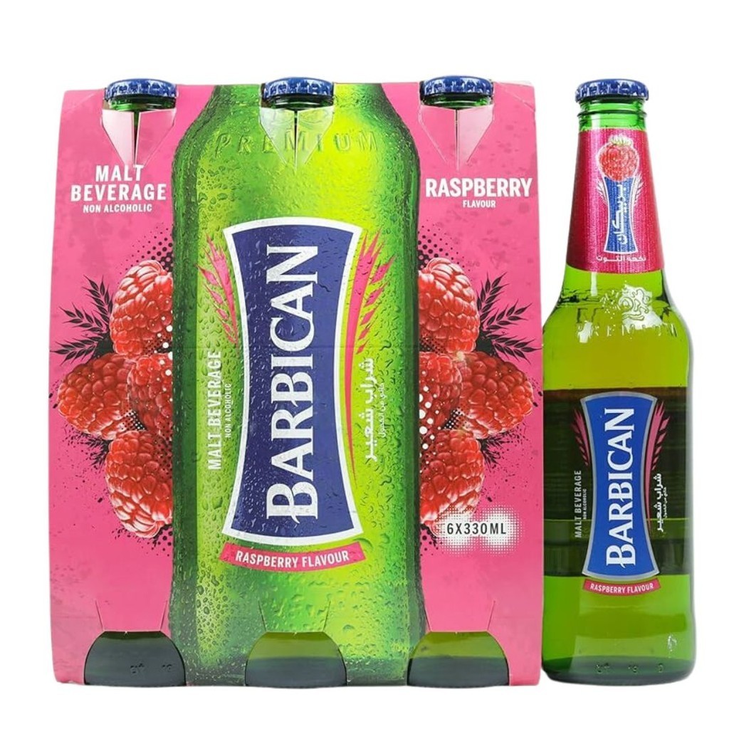 New Barbican Malt Raspberry Flavor Non Alcoholic Drink 6 Bottles 330ML ...