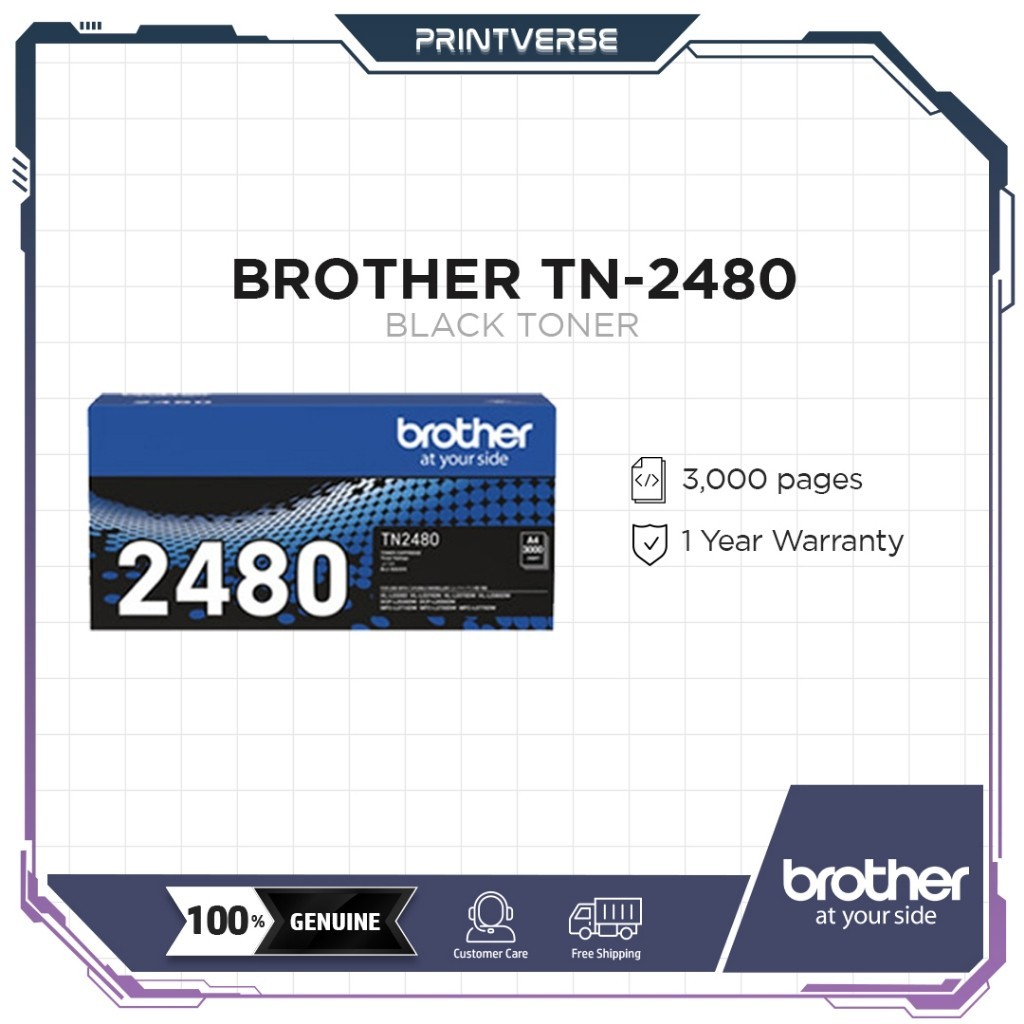 Brother TN-2480 TN2480 Original Laserjet Mono Toner Cartridge / 3k ...