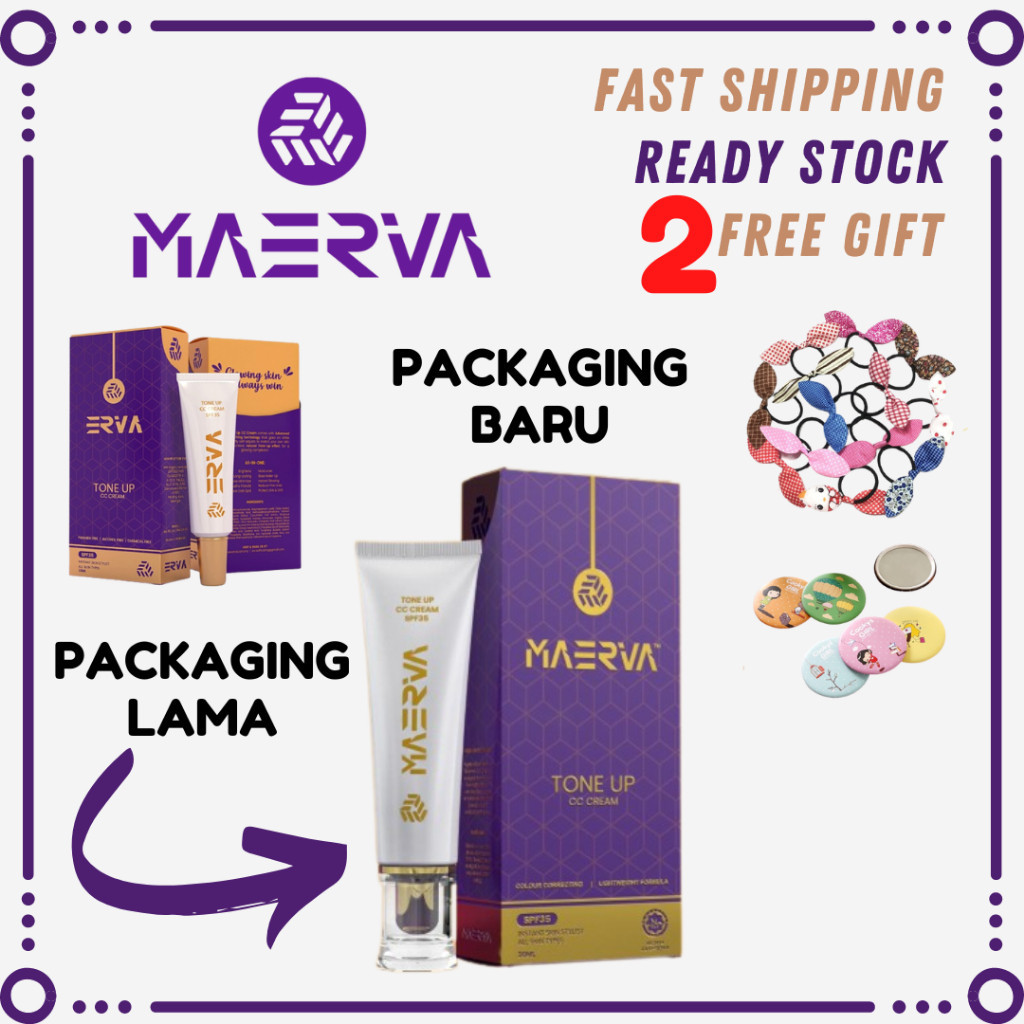 [ORIGINAL HQ] MAERVA TONE UP CC CREAM ORIGINAL HQ + FREE GIFT | Shopee Malaysia