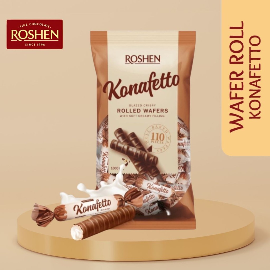 Rolled Wafers with soft Creamy Filling 25 Pieces by Roshen | Shopee ...