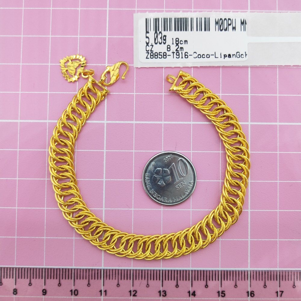 Emas916, R. Tangan Coco Lipan Gch S Crps 1.1cm Kt 8858 P399 18.0 ...
