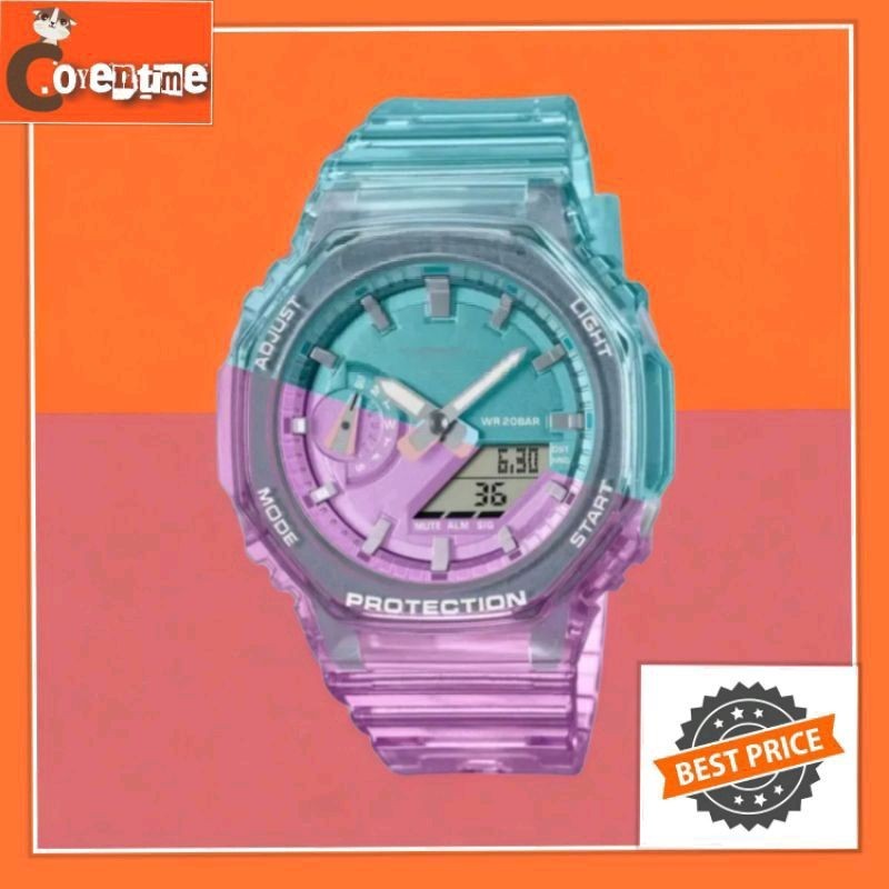 TMJ DIGITAL ANALOG WATCH TRANSPARENT BLUE & TRANSPARENT PURPLE SPECIAL ...