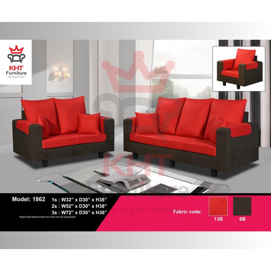 (KL & Selangor) Fabric Modern Sofa 1, 2 and 3 Seater Full Set Sofa ...