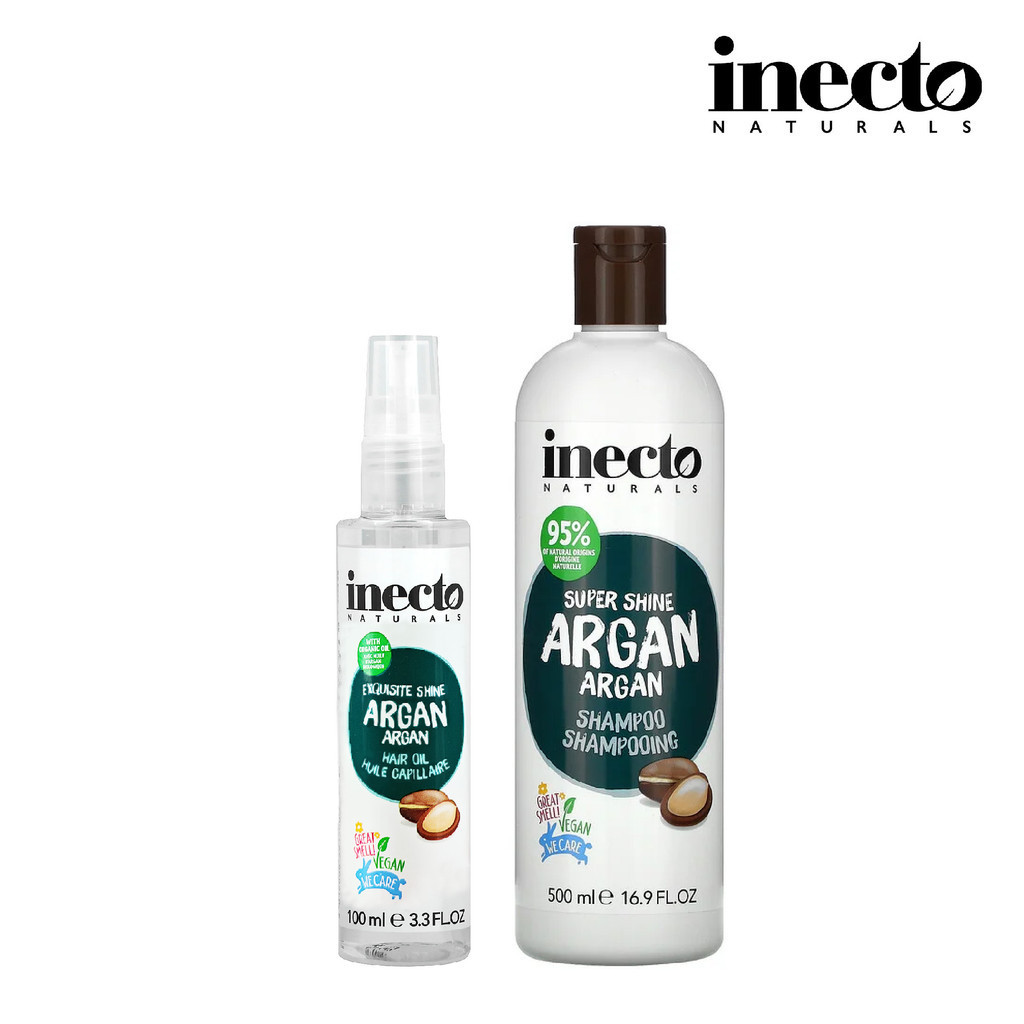 Inecto Morocco Argan Oil Shampoo 500ml (1) + Hair Oil 100ml (1 ...