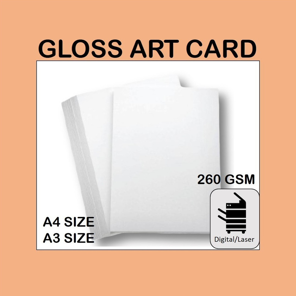 Art Card Gloss For Digital Print Double Side Gloss - A4 / A3 | 260 GSM ...
