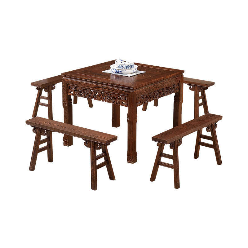 JY-H/Retro Solid Wood Old-Fashioned Square Table for Eight People ...