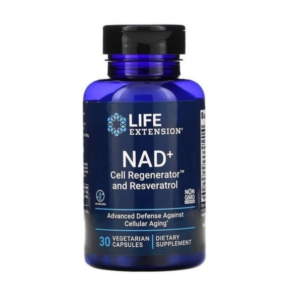 Life Extension NAD+ Cell Regenerator and Resveratrol 30 Vegetarian ...