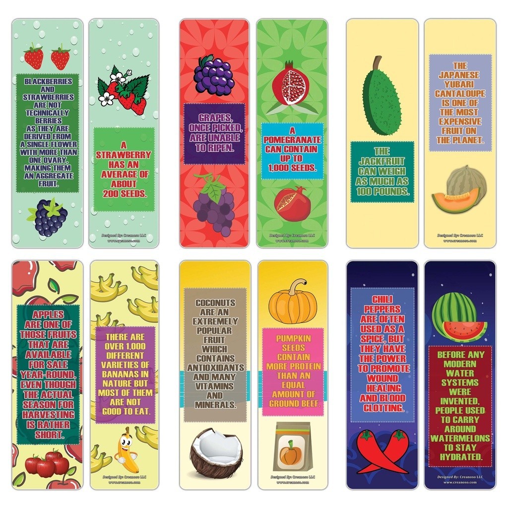 Fun Facts About Fruits Bookmarks(6-pack) | Shopee Malaysia