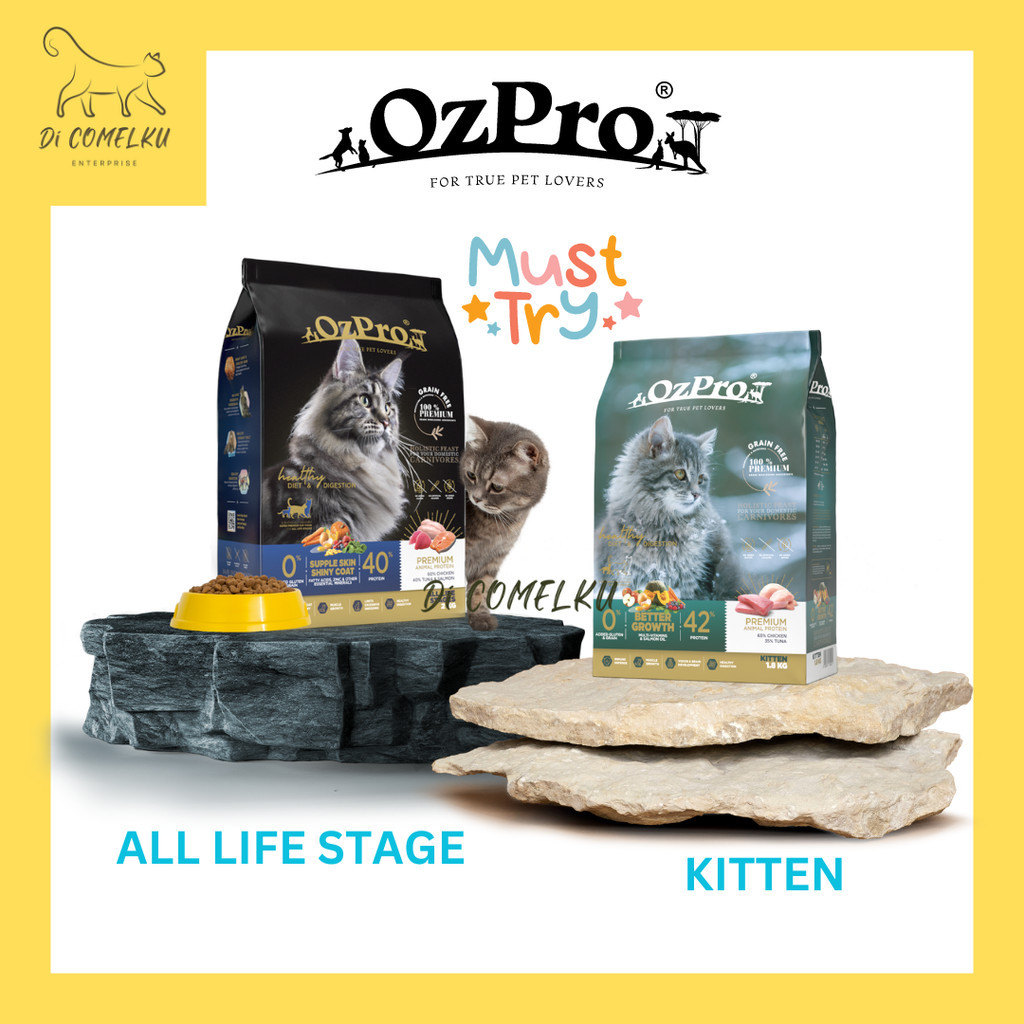 (500g) OZPRO Super Premium Grain Free Gluten Free Cat Food / Makanan ...