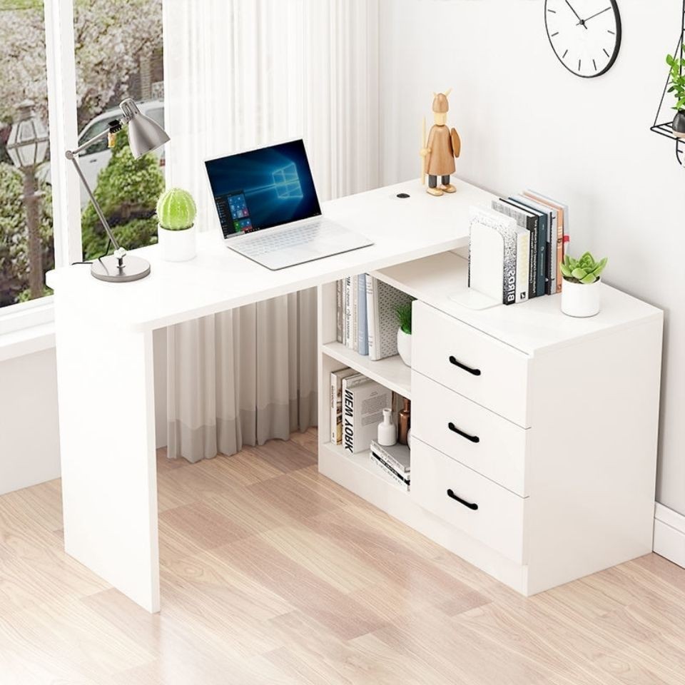J-H/ Desktop Computer Desk Corner Desk Small Apartment Bookcase ...