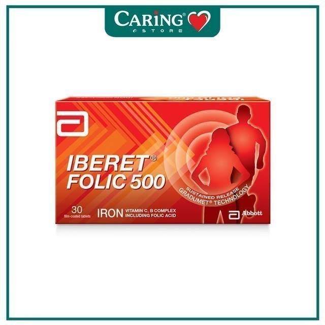 IBERET FOLIC 500MG 30S (CARING PHARMACY) | Shopee Malaysia