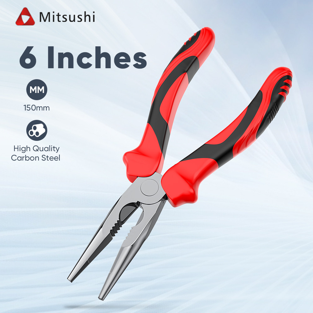 Mitsushi Long Nose Plier Playar 6 Inch Standard Cutter Wire Needle Nose ...
