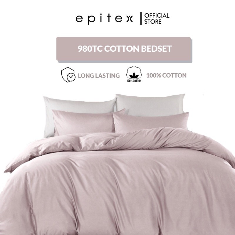 Epitex (Quilt Cover Set) 980TC Cotton Bedsheet | 100% Pure Cotton ...