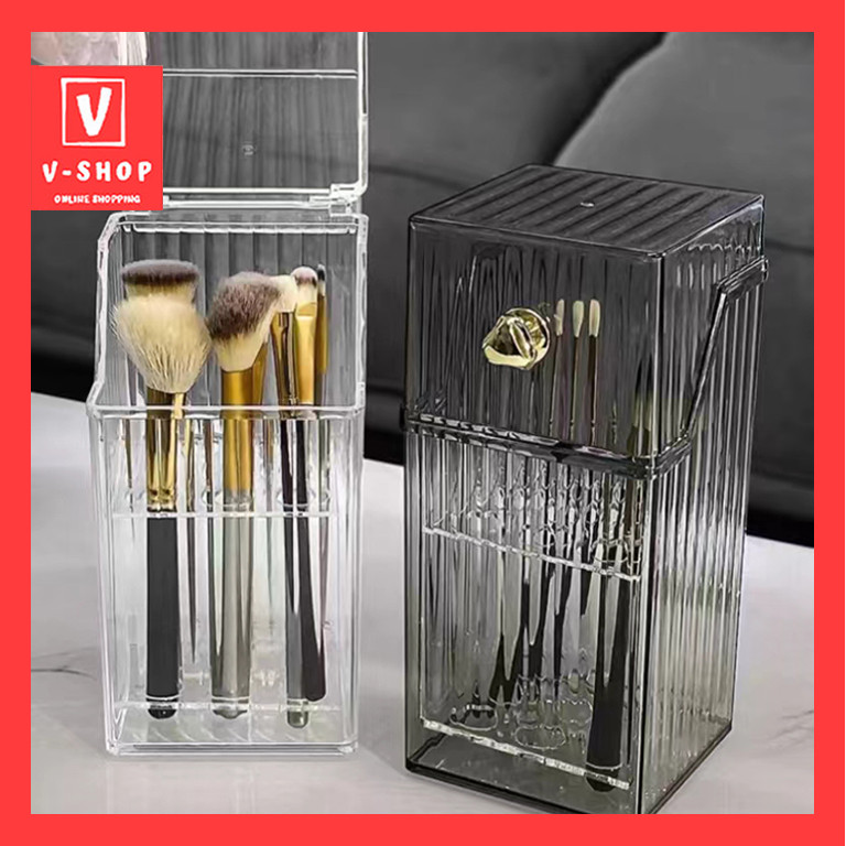 Luxury makeup brush storage container portable dustproof makeup ...