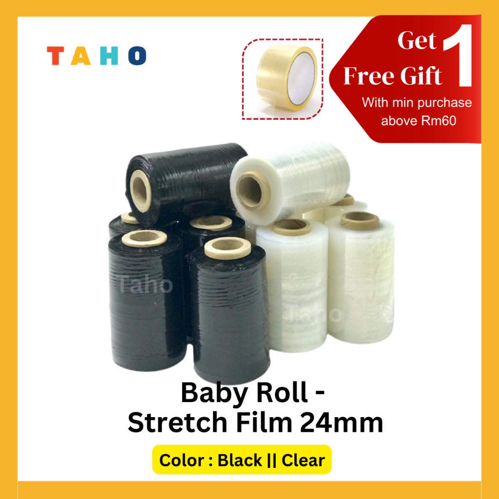 Baby Roll Stretch Film / 100mm Clear / Black Wrapping / Packaging / Opp ...
