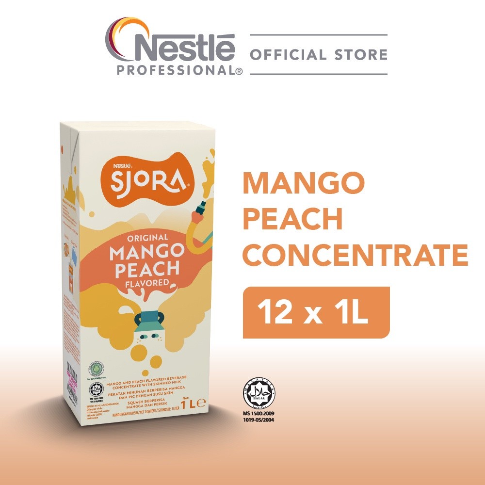 SJORA Mango Peach Concentrate - 1L x 12 (1 carton) | Shopee Malaysia
