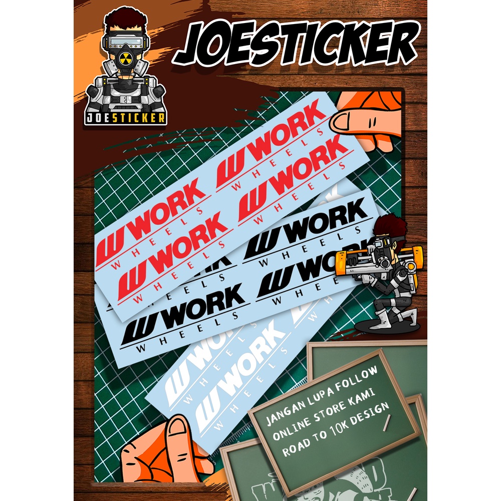 STICKER UNTUK RIM WORK (WORK WHEELS) SAIZ/SIXE 0.7X3 INCI. ADA BEBERAPA ...
