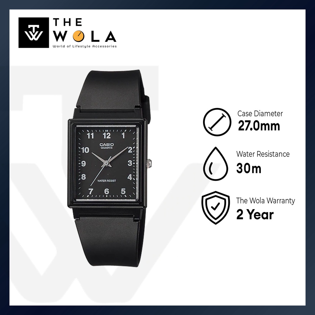 Casio MQ-27 (MQ-27-1B / MQ-27-7B / MQ-27-7E) Series Unisex Analog with Black Resin Band Watch ...