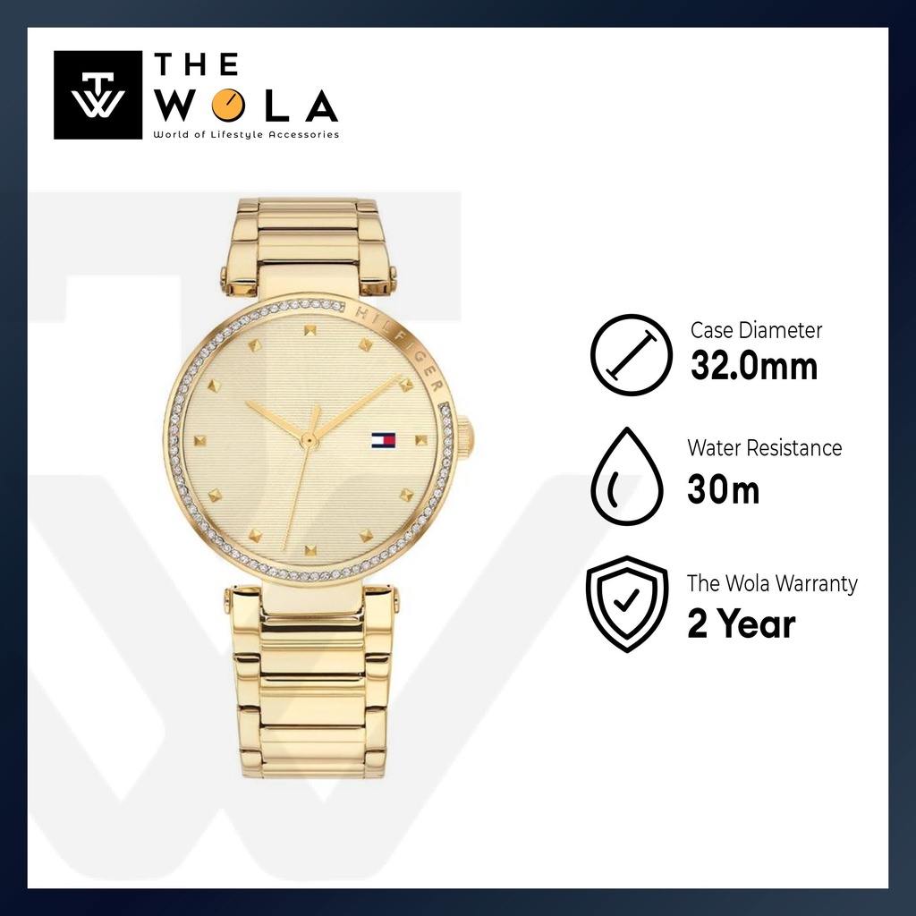 (2 Years Warranty) Tommy Hilfiger Women's Analog Watch Gold Stainless ...