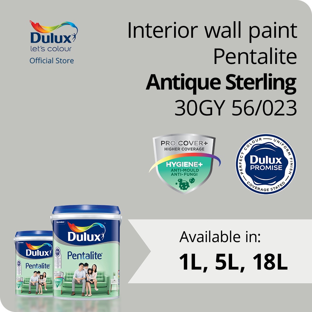 Dulux Pentalite Interior Wall Paint - Antique Sterling 30GY 56/023 ...