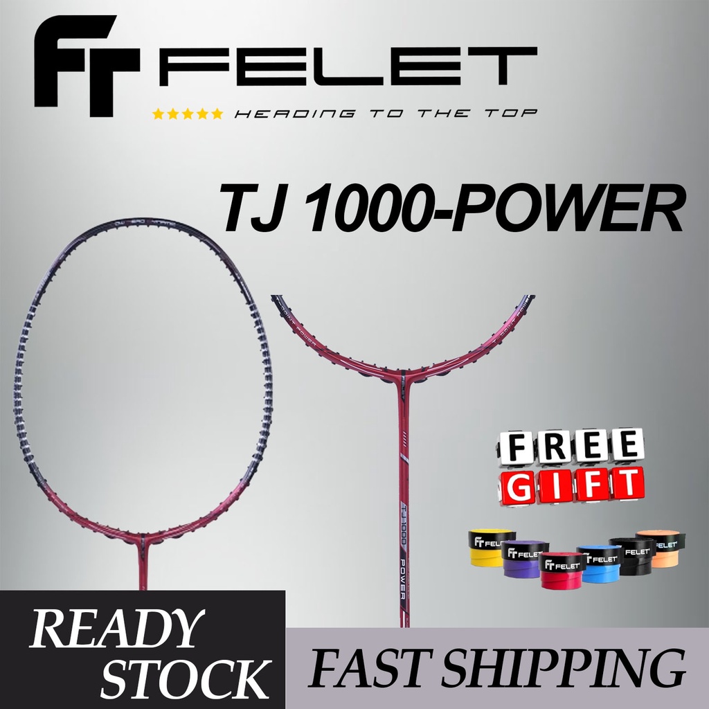 【Ready Stock】Felet TJ 1000-Power 4U 82Gram 35lbs Racket Badminton ...