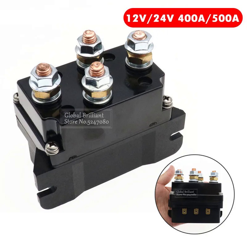 12V 24V 400A/500A Contactor Winch Control Solenoid Relay Electric Wireless Remote Control System ...