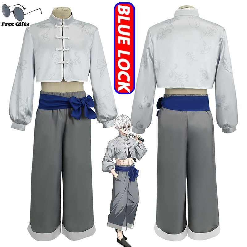 Dd Anime Blue Lock Seishiro Nagi Cosplay Costume Kung Fu Tang Suit Wig 9826