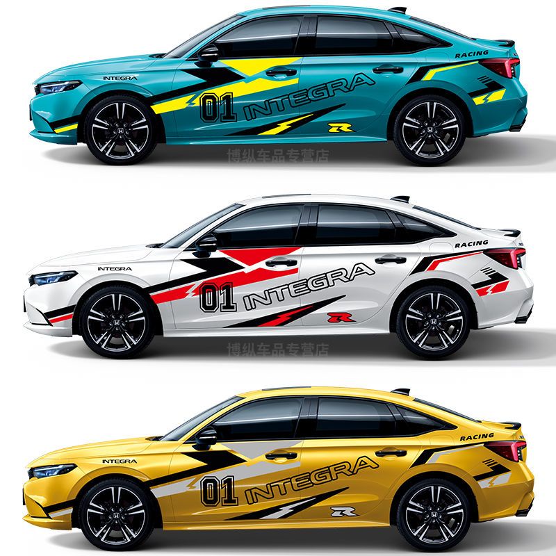 Honda Plaid Modification Decal Car Sticker Automobile Sticker Full Car ...