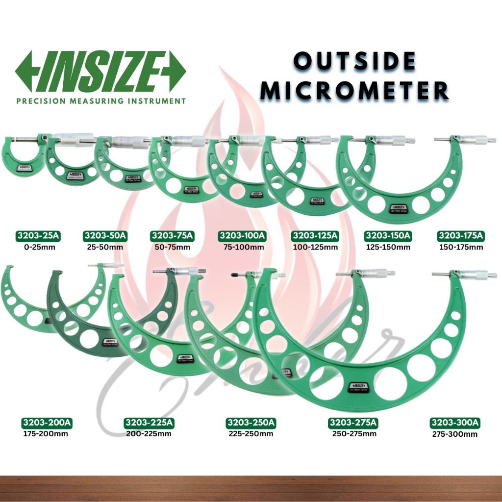 INSIZE Outside Micrometer Gauge Calipers 3203 25-300mm | Shopee Malaysia