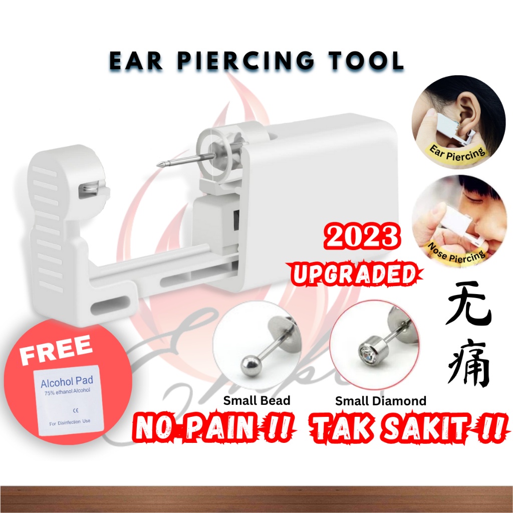 FREE Alcohol Pad - Disposable Ear Piercing Piercer Tindik Telinga ...