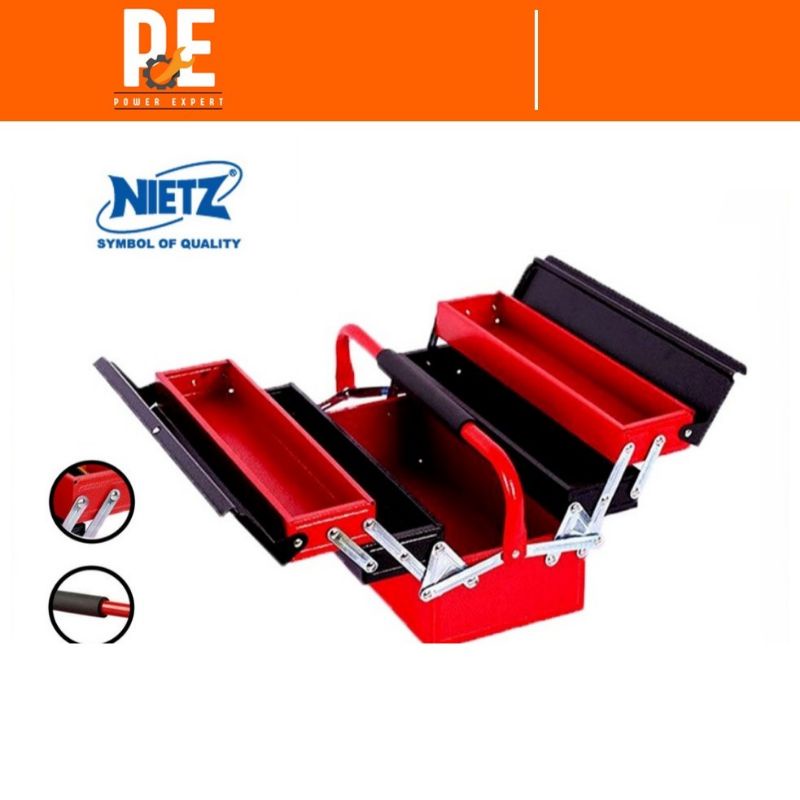 NIETZ 2 TONE HEAVY DUTY METAL TOOL BOX 3 LAYER HAND TOOL BOX KOTAK BESI ...