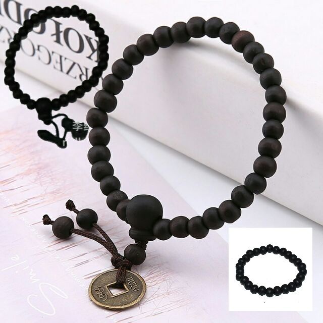 Copper Coin Wooden Bracelet 铜钱木质手链 Gelang Kayu Syiling Tembaga | Shopee ...