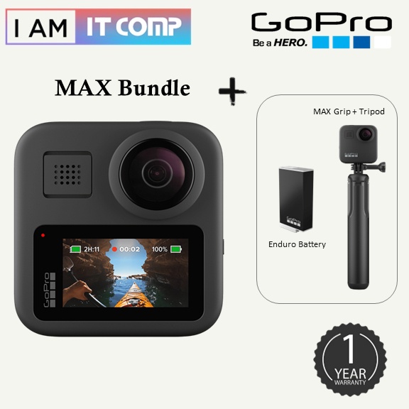 GOPRO MAX 360 Action Camera Hyper Smooth With Dual Lenses / Waterproof / MicroSD / Rechargeable ...
