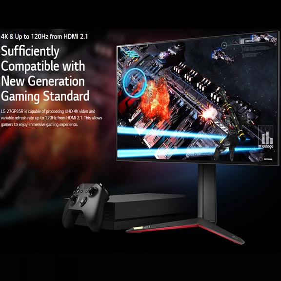 LG 27 Inch 27GP95R-B UltraGear™ 4K Nano IPS 1ms Gaming Monitor with ...