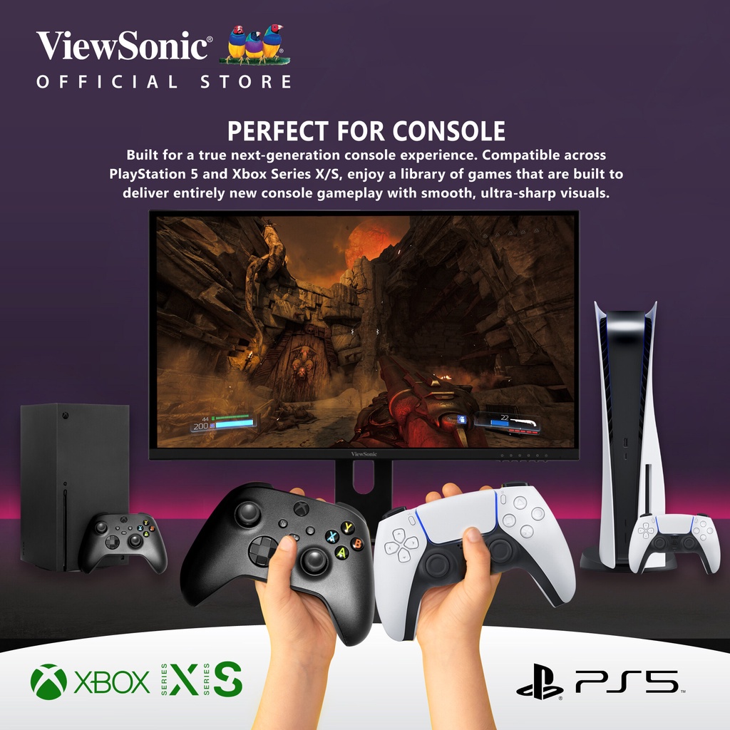 ViewSonic VX2882-4KP 4K 28 Inch 150Hz UHD Gaming Monitor - PS5 Ready ...