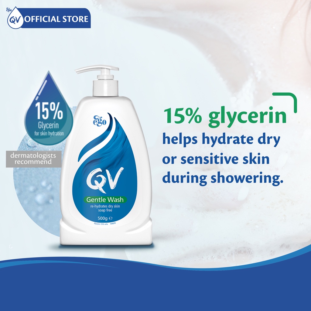 QV Gentle Wash 500g | Long-lasting Hydration with 15% Glycerin | pH ...