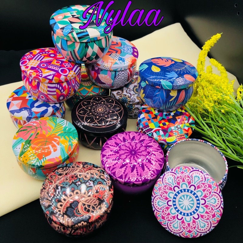 BOX KERONGSANG TIN COIN DESIGN CORAK BATIK BUNGA / Small Empty Tin Box ...