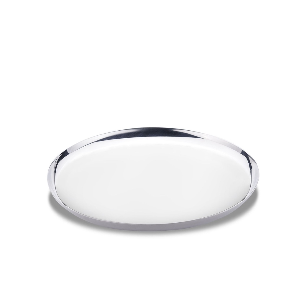 Korkmaz 12 Inch Round Stainless Steel Serving Tray, Silver | Shopee ...
