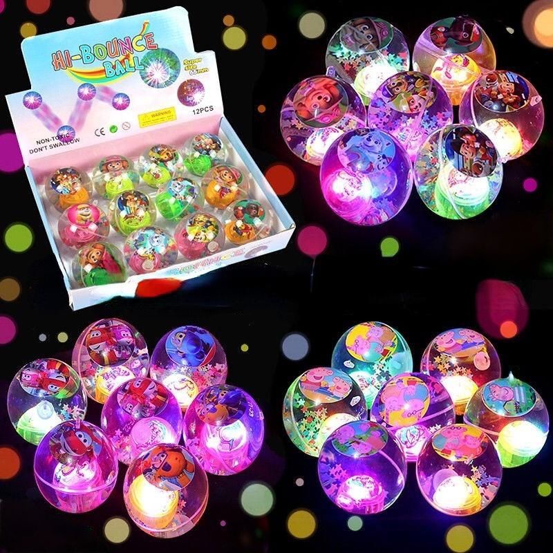 Glowing Bouncy Ball Colorful Flash Jumping 6.5Cm Ball Children Luminous ...