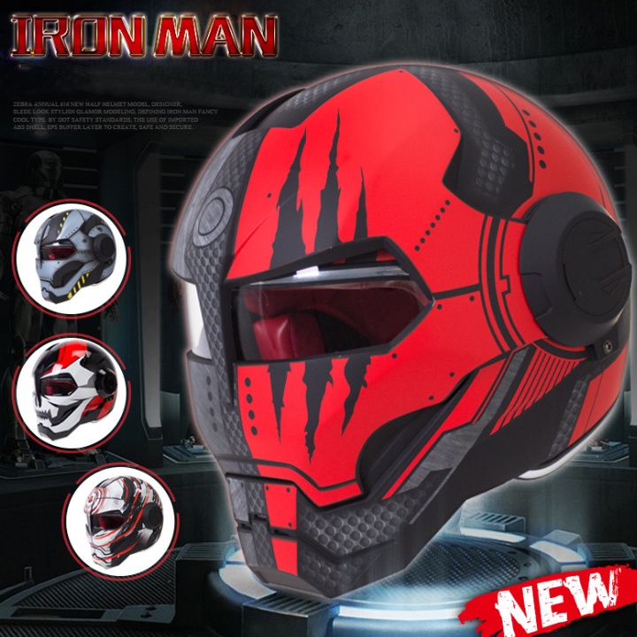 SLKE Cosplay Full Face Helmets Can Open Face Motorcycle Motorbike ...