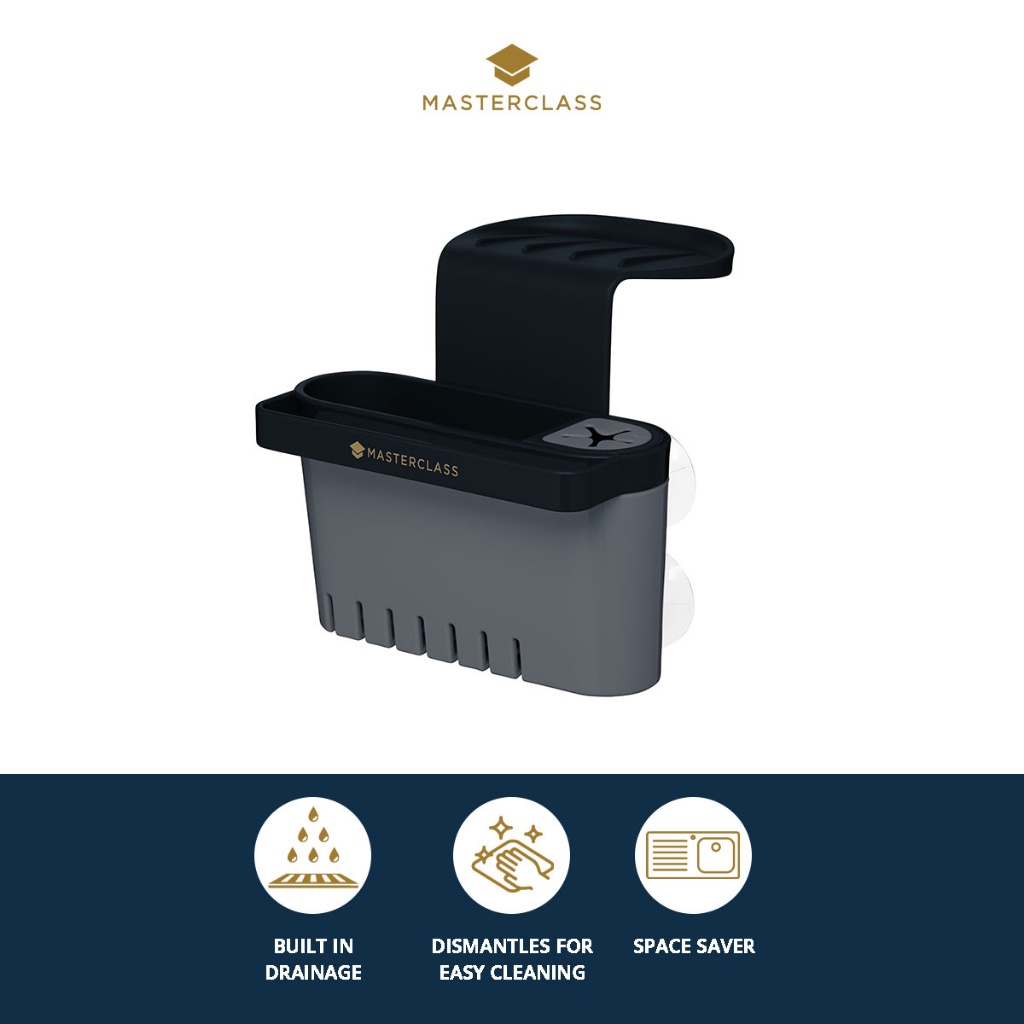 MasterClass Washing Up Caddy Adjustable Size Suction Sink Tidy - Gray ...